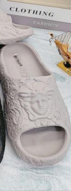 Rev Grey Colour Rev Logo Slipper Sliders 901094 – Luxury D'Allure