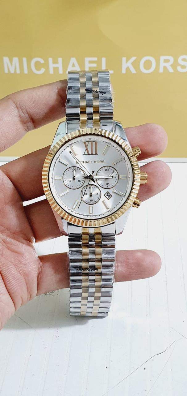 Cim Silver Gold Chain White Dial Man watch – Luxury D'Allure