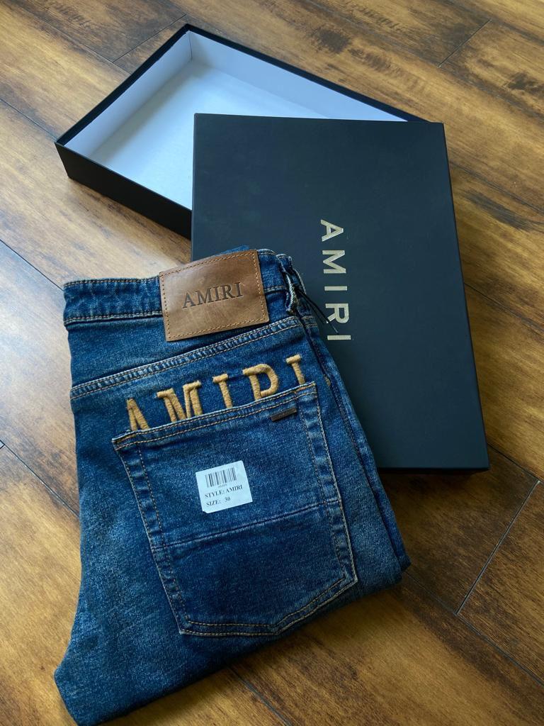 IMA Navy Blue Colour Faded Design With Back Embroidery Surplus Slim Fi ...