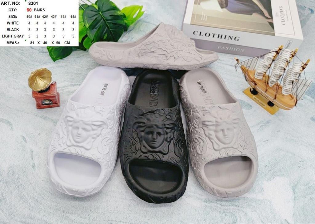 Rev Grey Colour Rev Logo Slipper Sliders 901094 – Luxury D'Allure