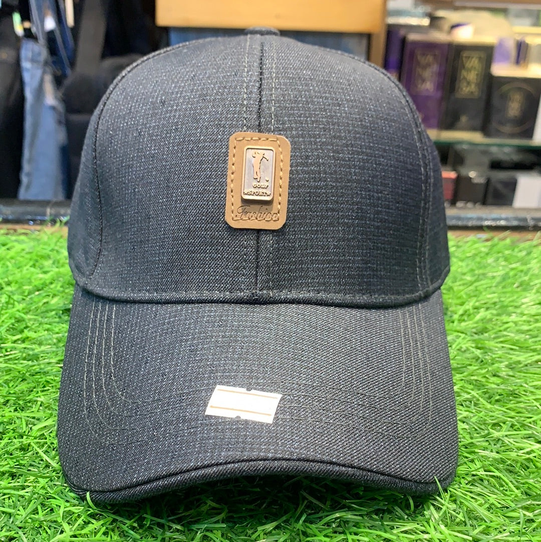 Golf Black Colour Cap – Luxury D'Allure